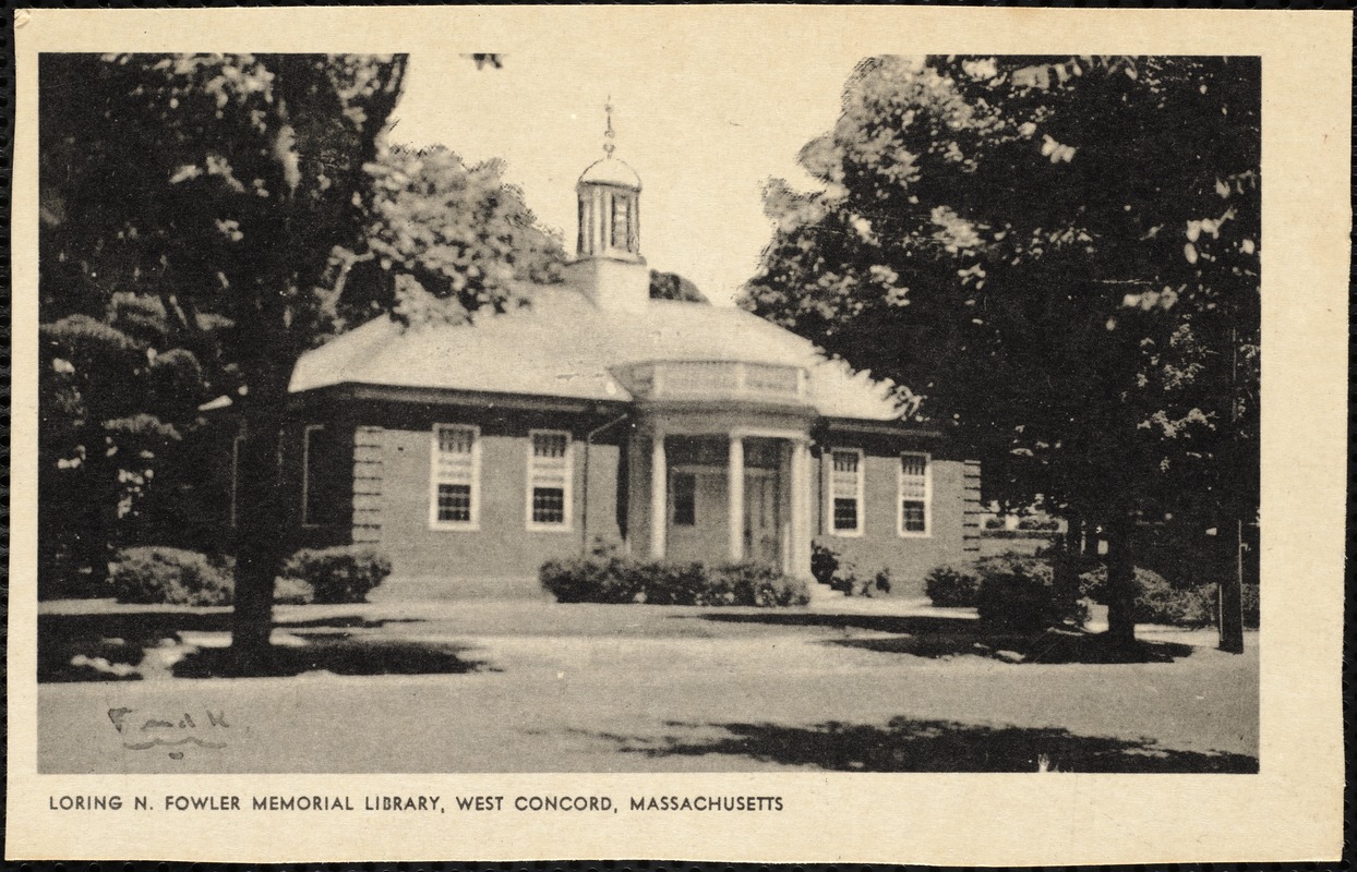 Loring N. Fowler Memorial Library, West Concord, Massachusetts ...
