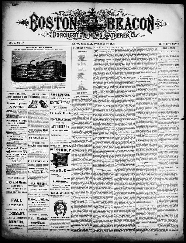The Boston Beacon and Dorchester News Gatherer, November 23, 1878 ...