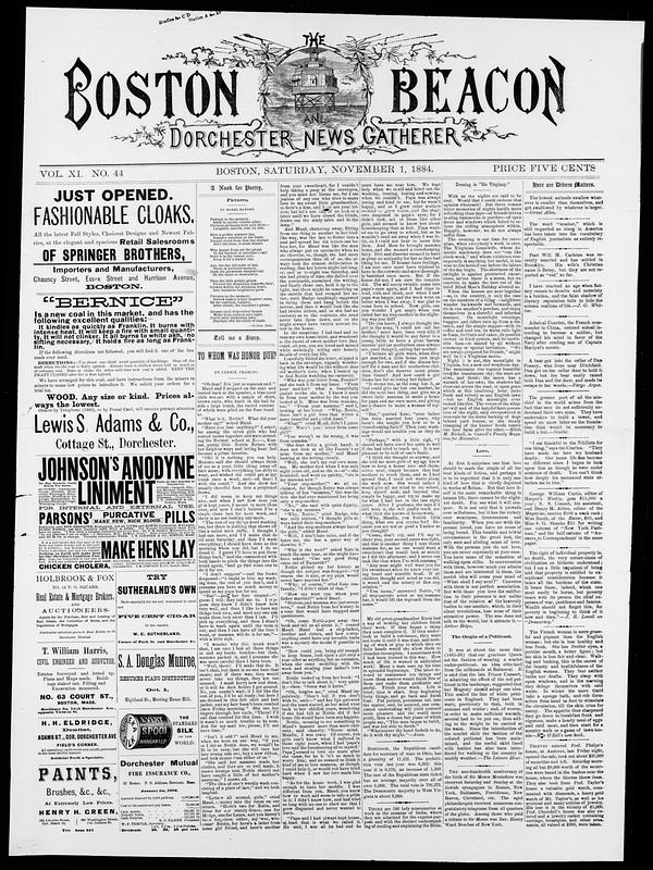 The Boston Beacon and Dorchester News Gatherer, November 01, 1884 ...