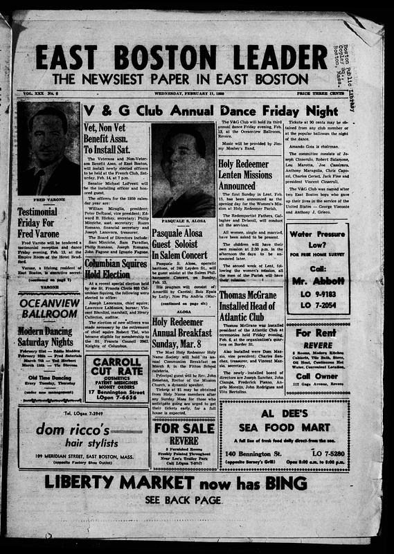 East Boston Leader. February 11, 1959 - Digital Commonwealth