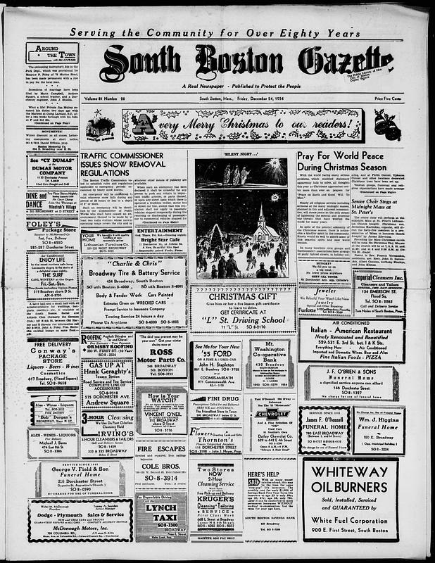 South Boston Gazette, December 24, 1954 - Digital Commonwealth