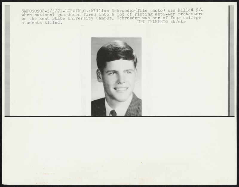 Lorain, O.- William Schroeder (file photo) was killed 5/4 when national ...