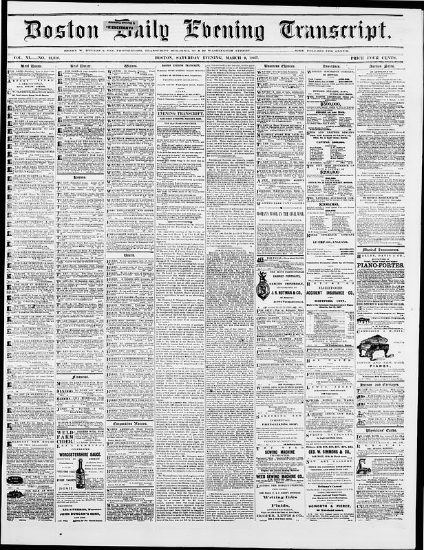Boston Daily Evening Transcript. March 09, 1867 - Digital Commonwealth