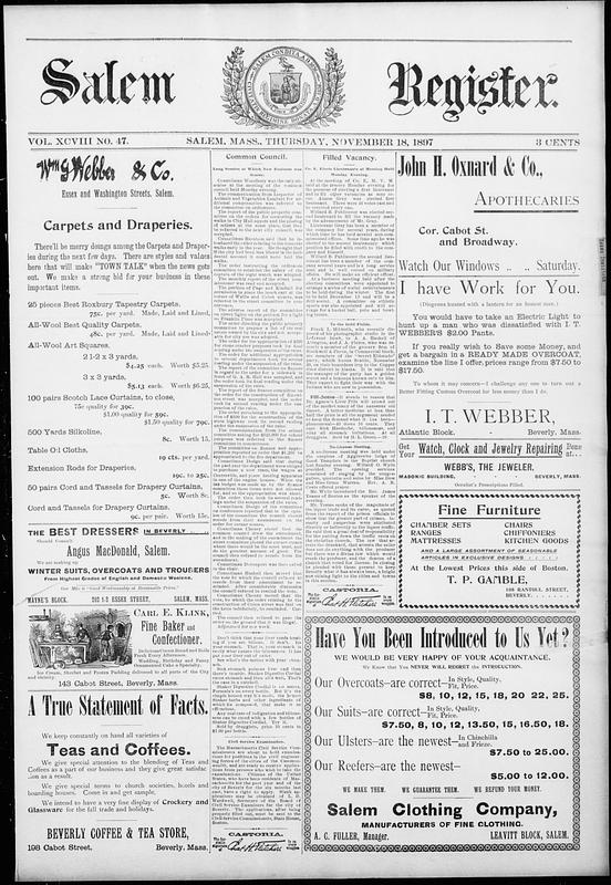 Salem Register. November 18, 1897 - Digital Commonwealth