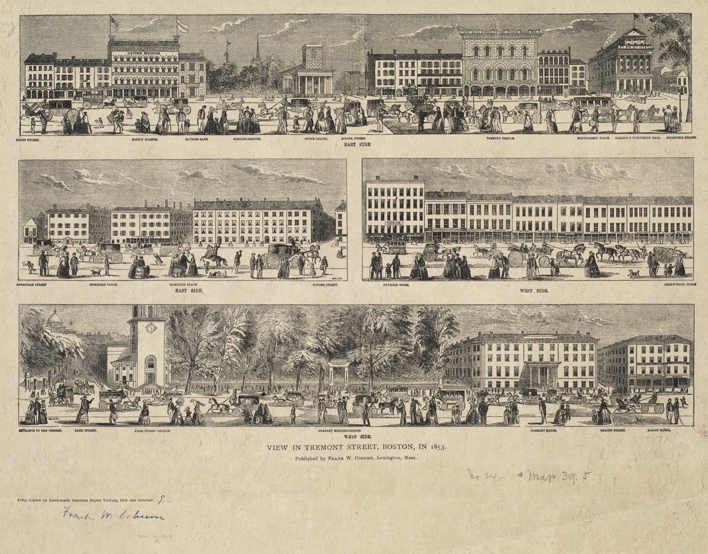 View in Tremont Street, Boston, in 1853 - Digital Commonwealth