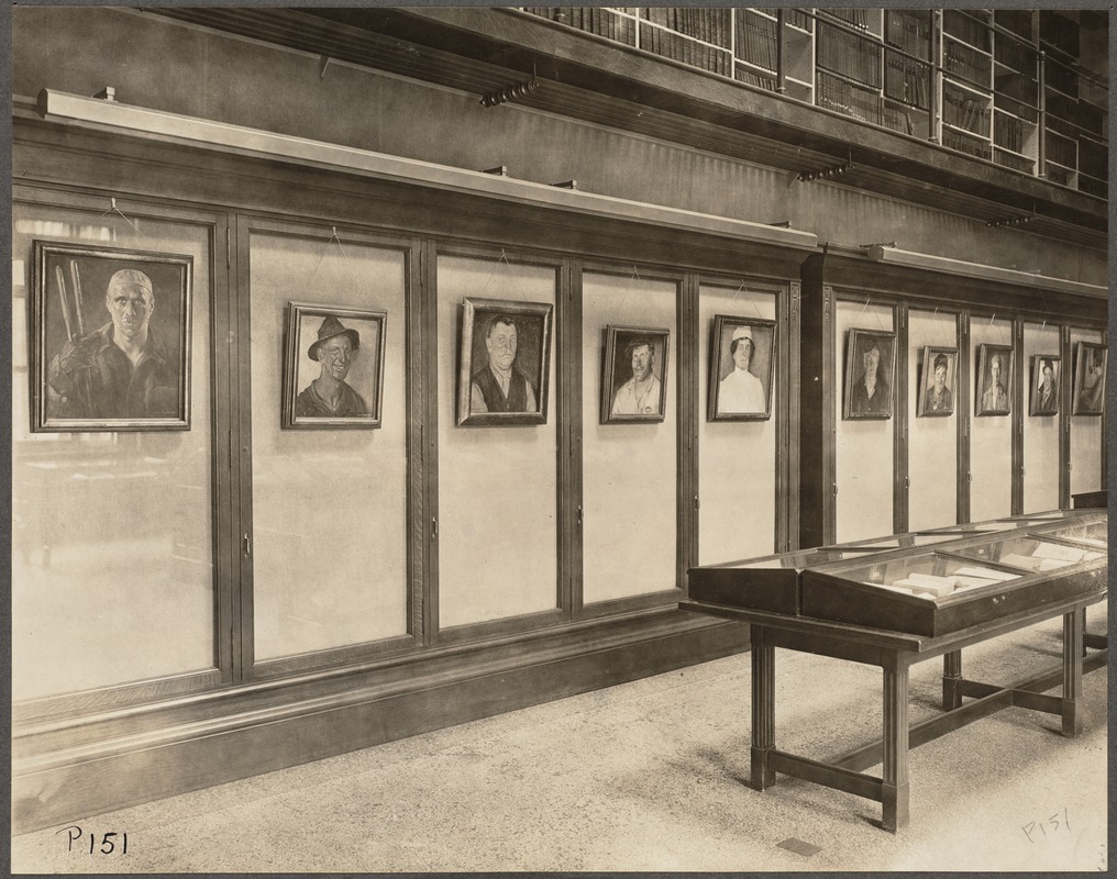 Boston Public Library, Copley Square. Fine arts exhibition room ...