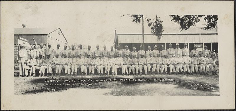 Troop "G" Third Sq. T.G.G.S.C. Regiment (P) Fort Riley, Kansas, 1st Lt ...