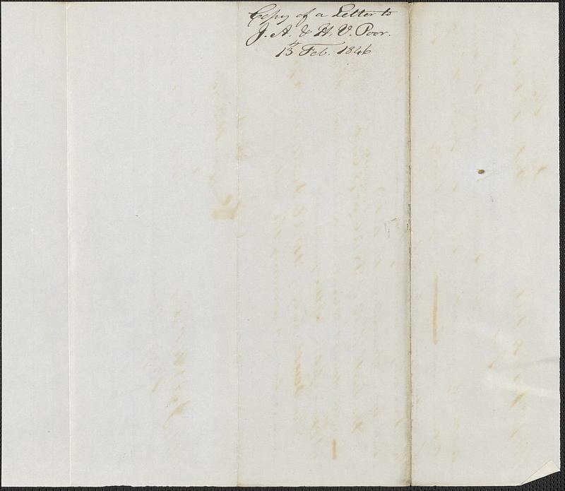 George Coffin to J. A. and H. V. Poor, 13 February 1846 - Digital ...