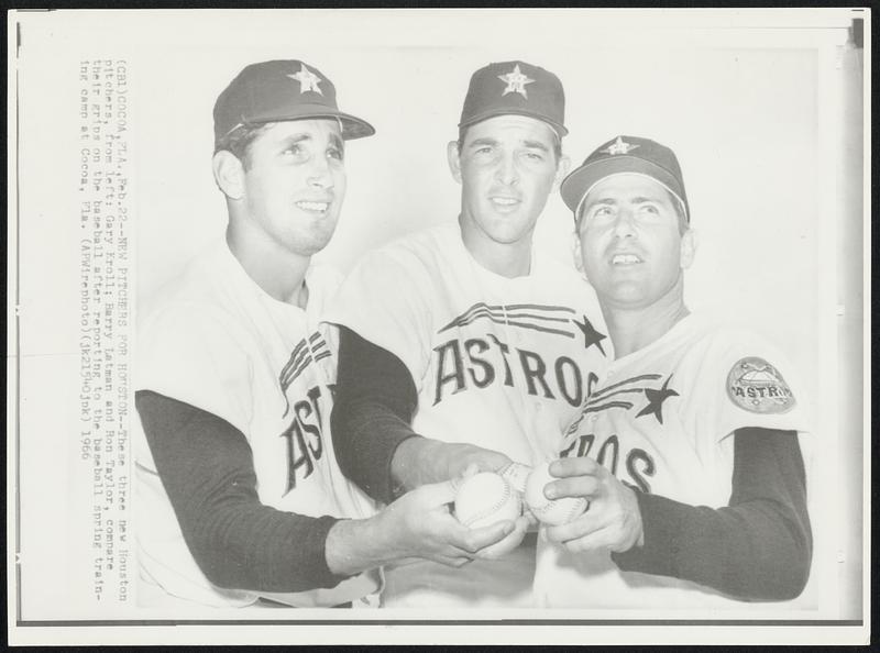 New Pitchers for Houston -- These three new Houston pitchers, from left ...