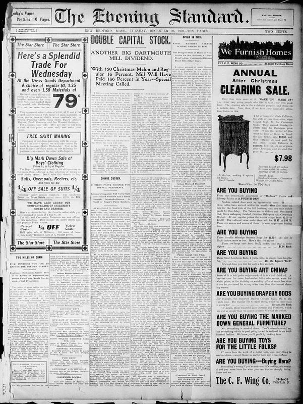 Evening Standard. December 29, 1908 - Digital Commonwealth
