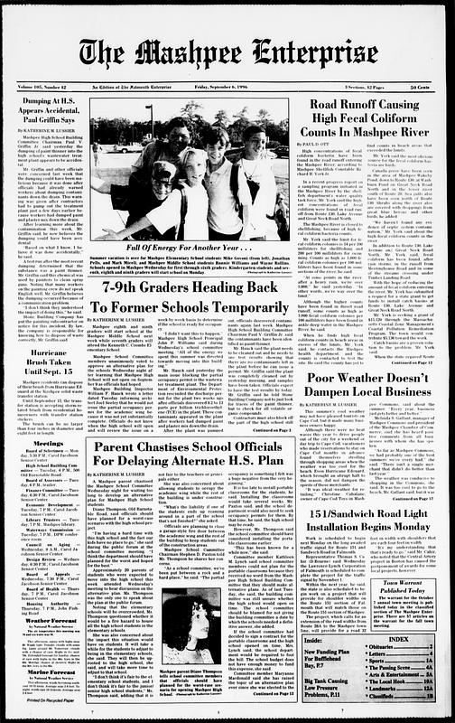 The Mashpee Enterprise. September 06, 1996 - Digital Commonwealth
