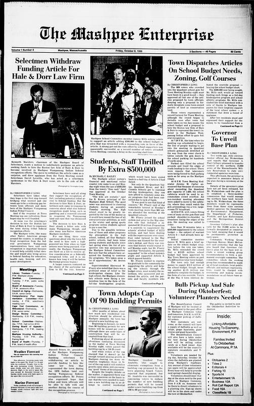 The Mashpee Enterprise. October 08, 1999 - Digital Commonwealth