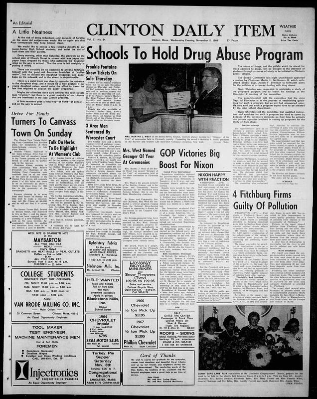 Clinton Daily Item. November 05, 1969 - Digital Commonwealth
