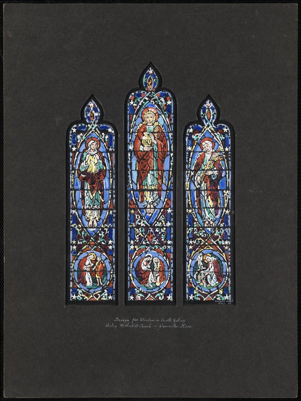 Design for window in south gallery, Wesley Methodist Church, Worcester ...