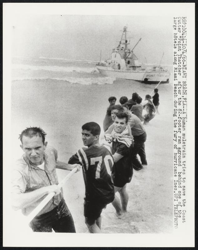 Miami Beach, Fla. -- A human muletrain tries to save the Coast Cutter ...