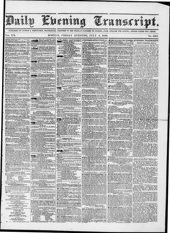 Daily Evening Transcript. July 06, 1849 - Digital Commonwealth