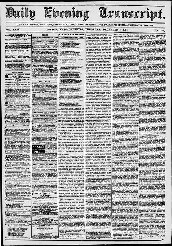 Daily Evening Transcript. December 01, 1853 - Digital Commonwealth