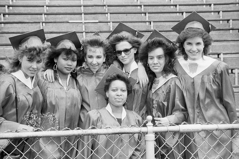 High school girls graduation day - Digital Commonwealth