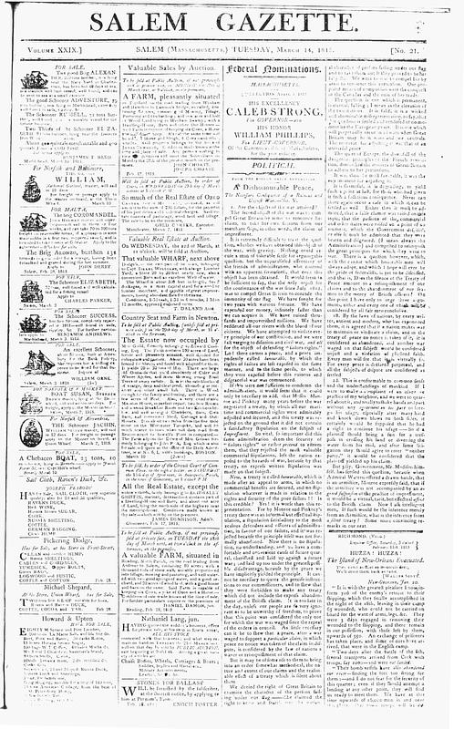 The Salem Gazette. March 14, 1815 - Digital Commonwealth