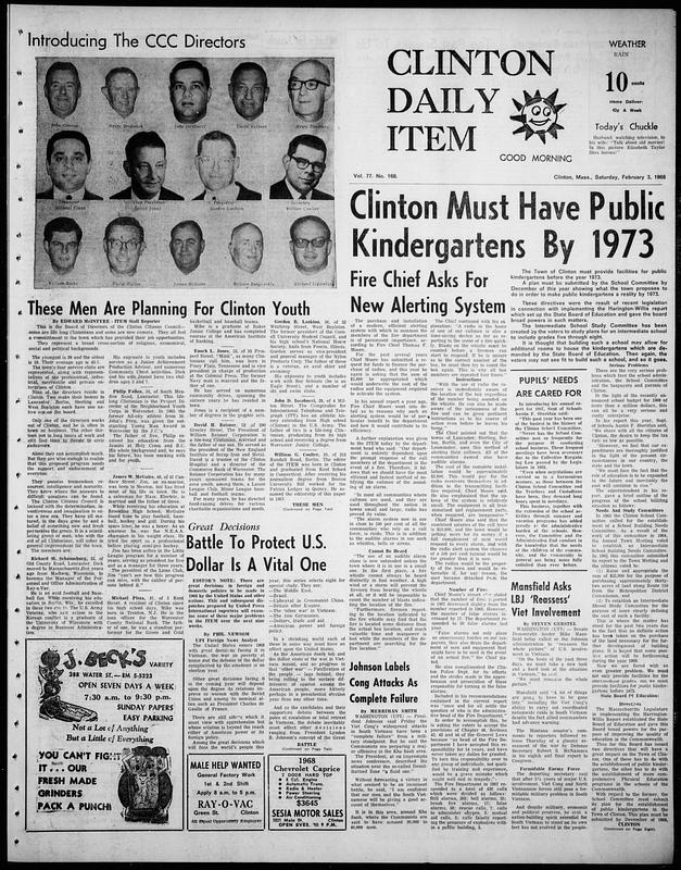 Clinton Daily Item. February 03, 1968 - Digital Commonwealth