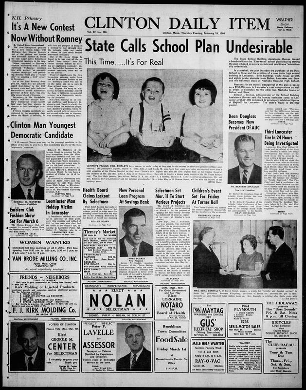 Clinton Daily Item. February 29, 1968 - Digital Commonwealth