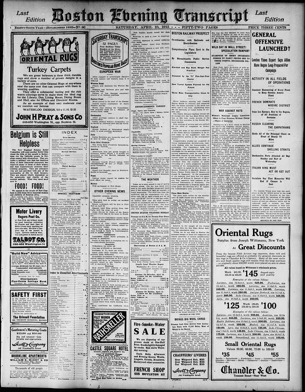 Boston Evening Transcript. April 10, 1915 - Digital Commonwealth