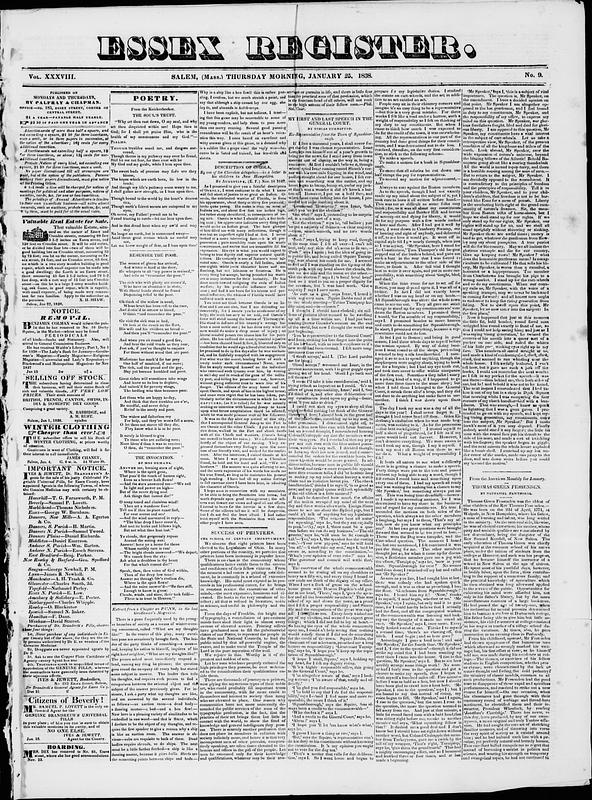 Essex Register. January 25, 1838 - Digital Commonwealth