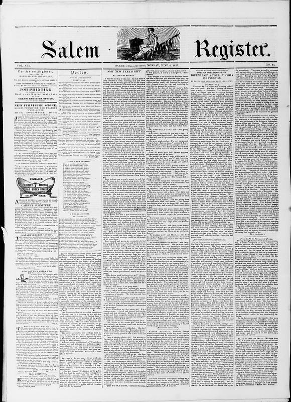 Salem Register. June 02, 1845 - Digital Commonwealth