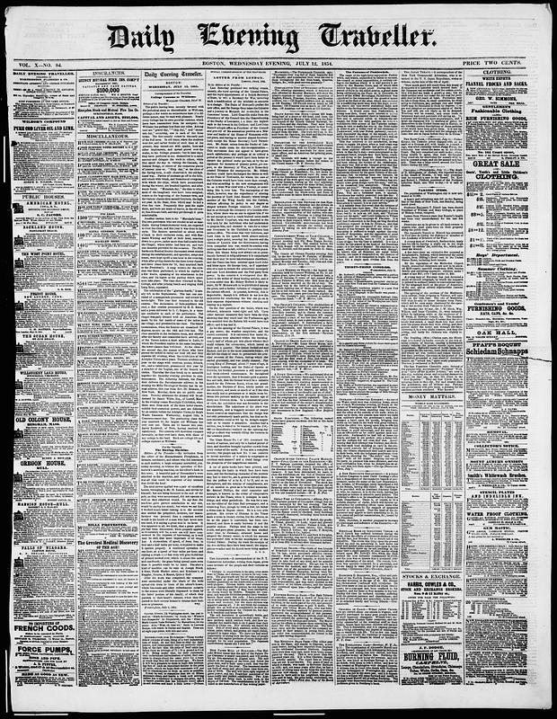 Daily Evening Traveller. July 12, 1854 - Digital Commonwealth