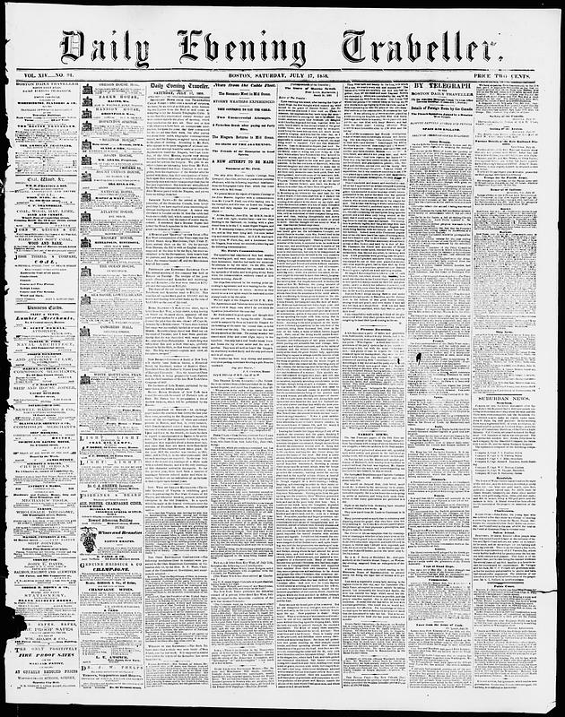Daily Evening Traveller. July 17, 1858 - Digital Commonwealth