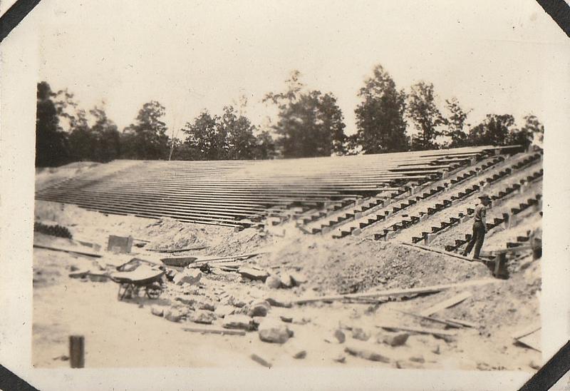 Construction site of Lejeune (later Butler) Stadium, Marine base ...