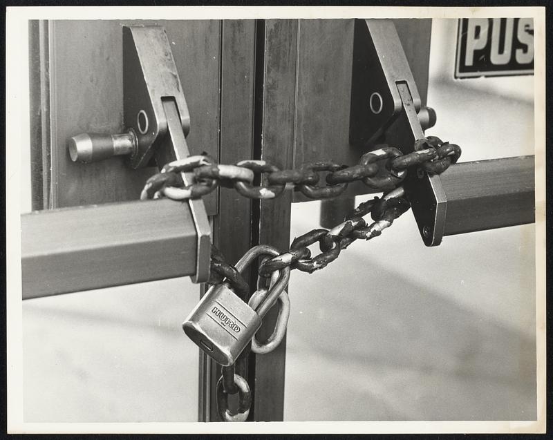 JFK Building- One of the Doors Padlocked- during anti-war protests in ...