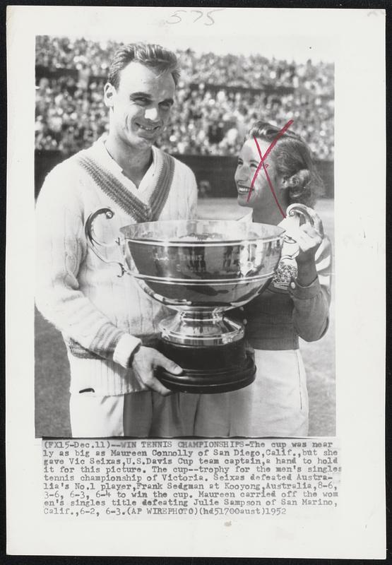 Win Tennis Championships-The cup was nearly as big as Maureen Connolly ...