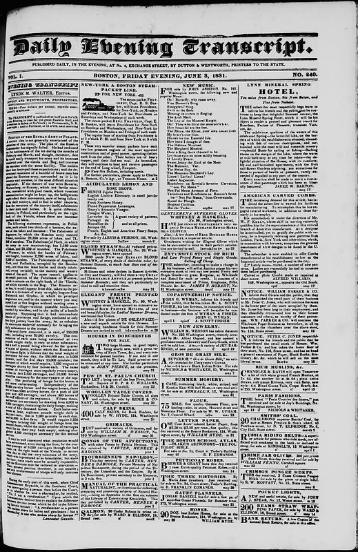 Daily Evening Transcript. June 03, 1831 - Digital Commonwealth