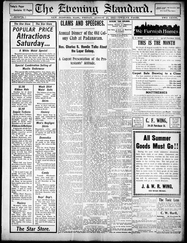 Evening Standard. August 25, 1905 - Digital Commonwealth