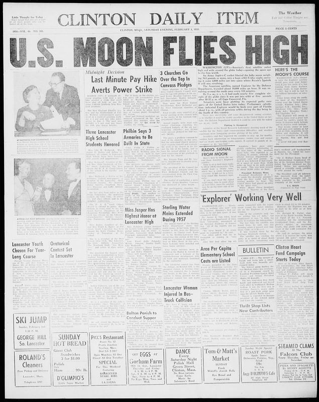 Clinton Daily Item. February 01, 1958 - Digital Commonwealth