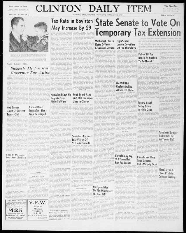 Clinton Daily Item. February 11, 1959 - Digital Commonwealth