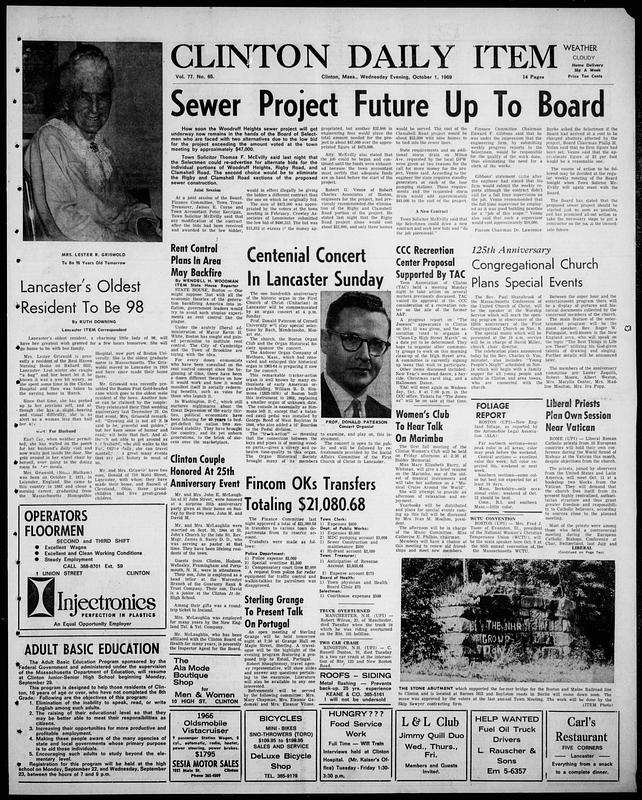 Clinton Daily Item. October 01, 1969 - Digital Commonwealth