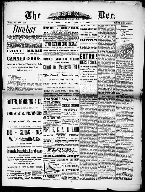 The Lynn Bee. March 13, 1883 - Digital Commonwealth
