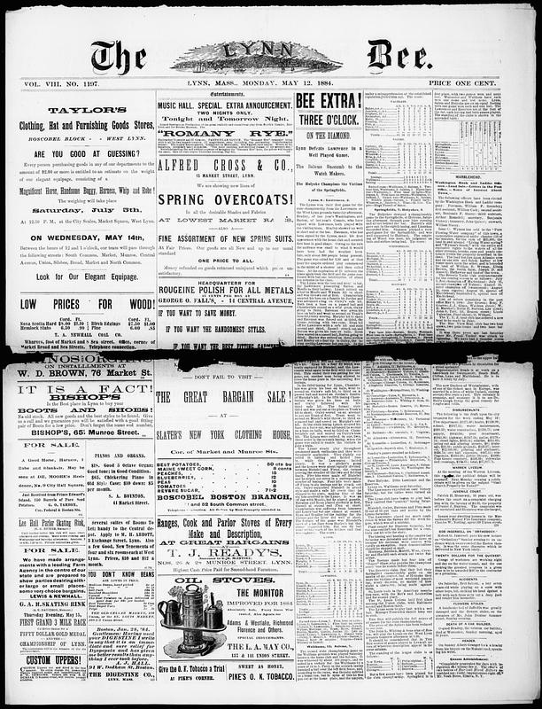The Lynn Bee. May 12, 1884 - Digital Commonwealth