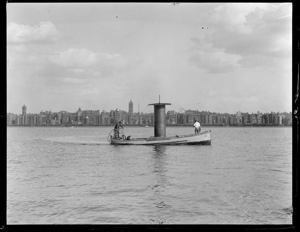 Roto-ship on Charles River. First one built in U.S. - Digital Commonwealth