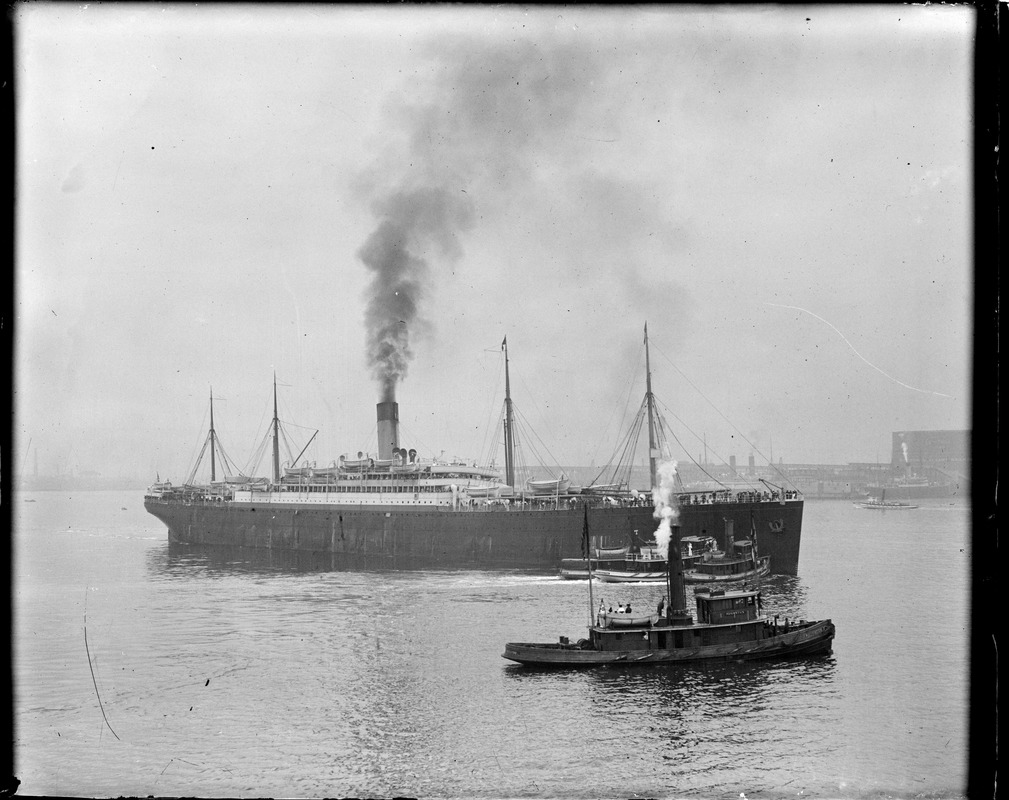 SS Arabic' making her last trip from Boston Harbor. She was later taken ...