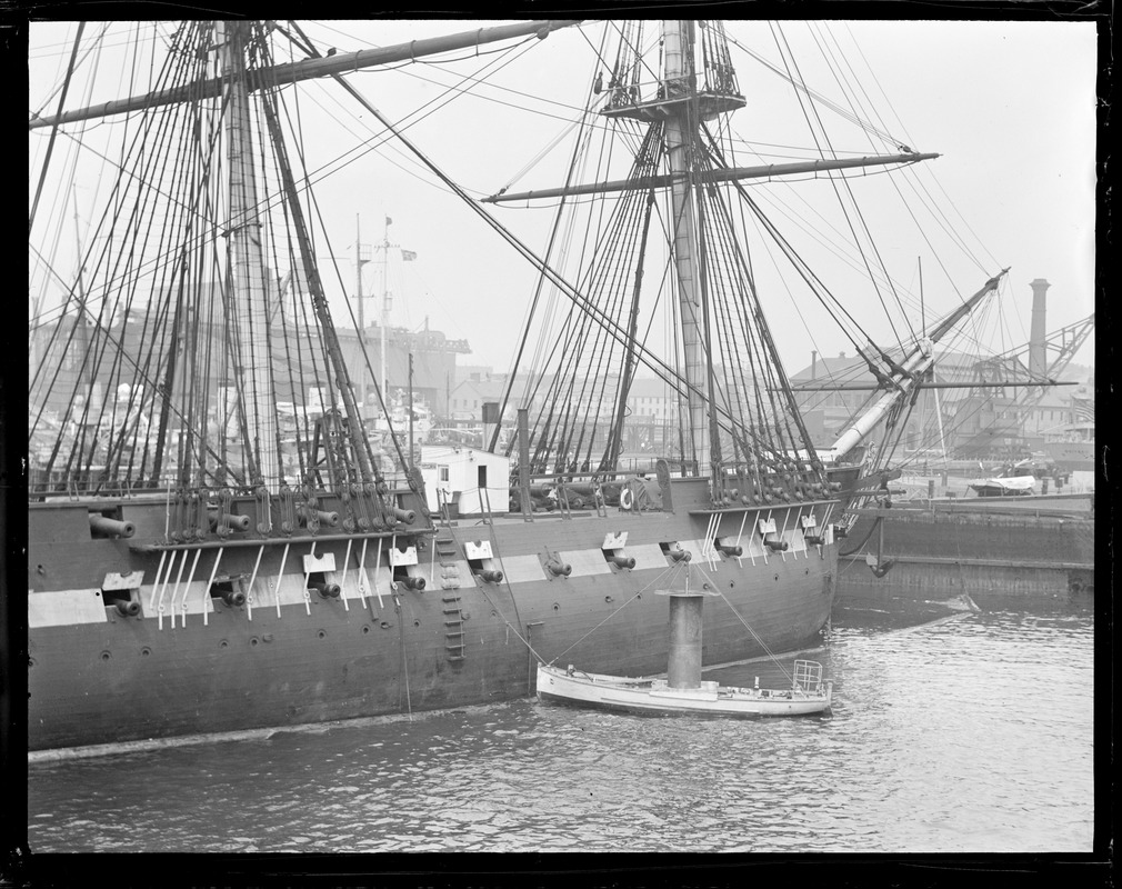 Roto ship next to the USS Constitution - Digital Commonwealth