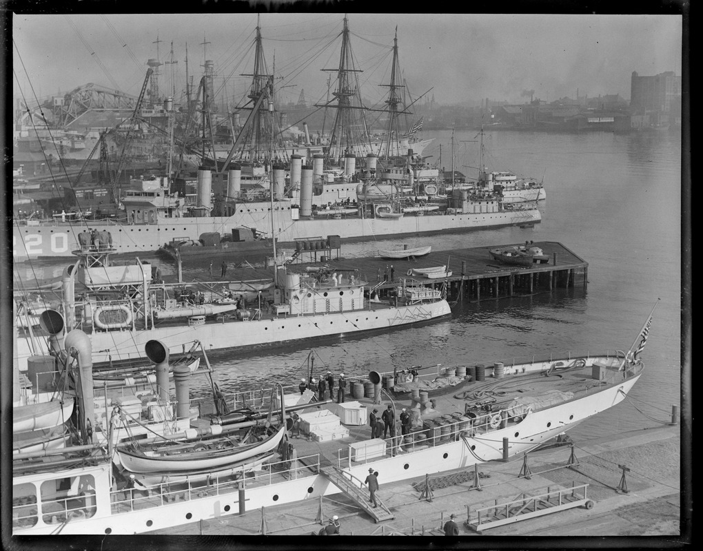 USS Tampa from an elevation at Charlestown Navy Yard - Digital Commonwealth