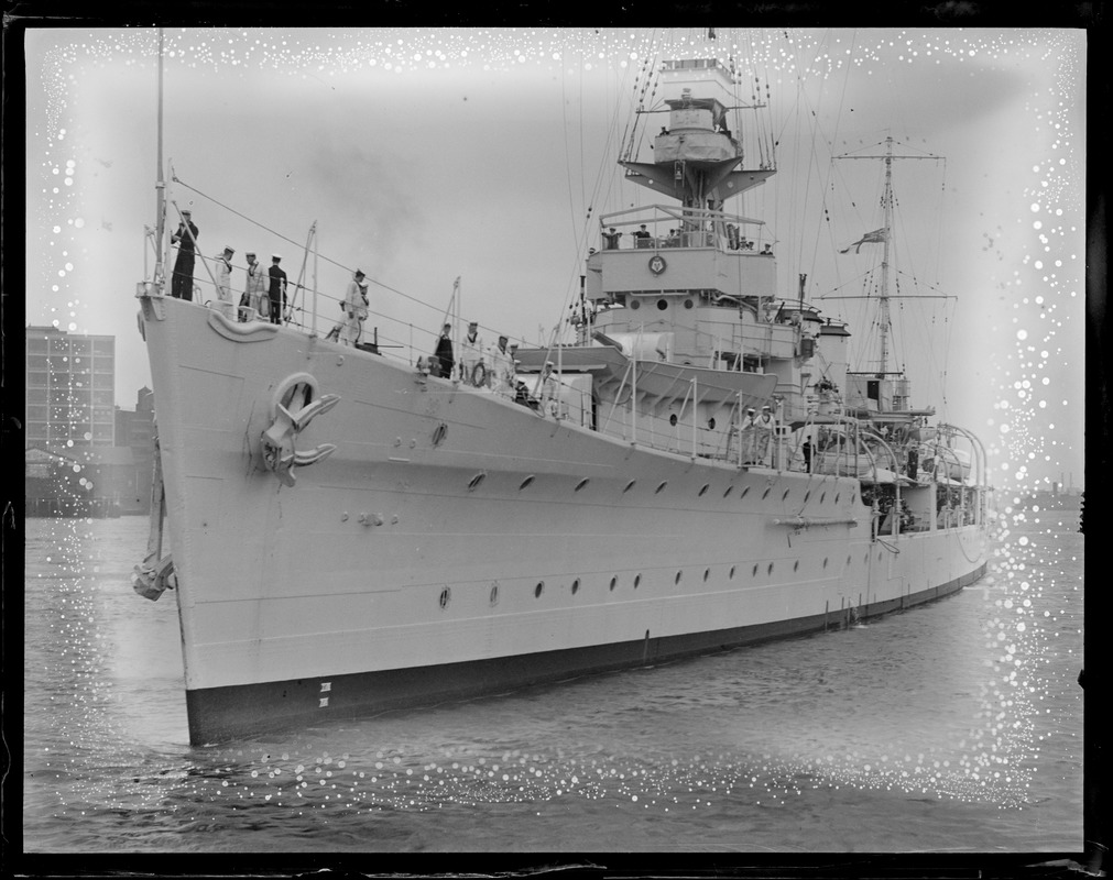 HMS Durban, Capt. Ralph Leatham, in Navy Yard - Digital Commonwealth