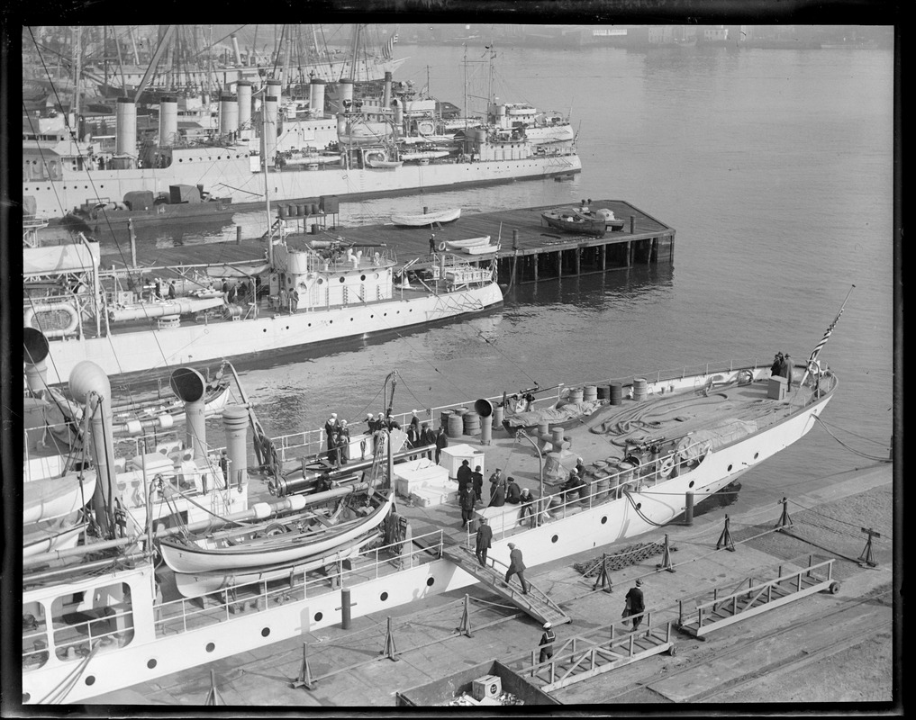 USS Tampa Navy Yard - Tampa in foreground - Digital Commonwealth