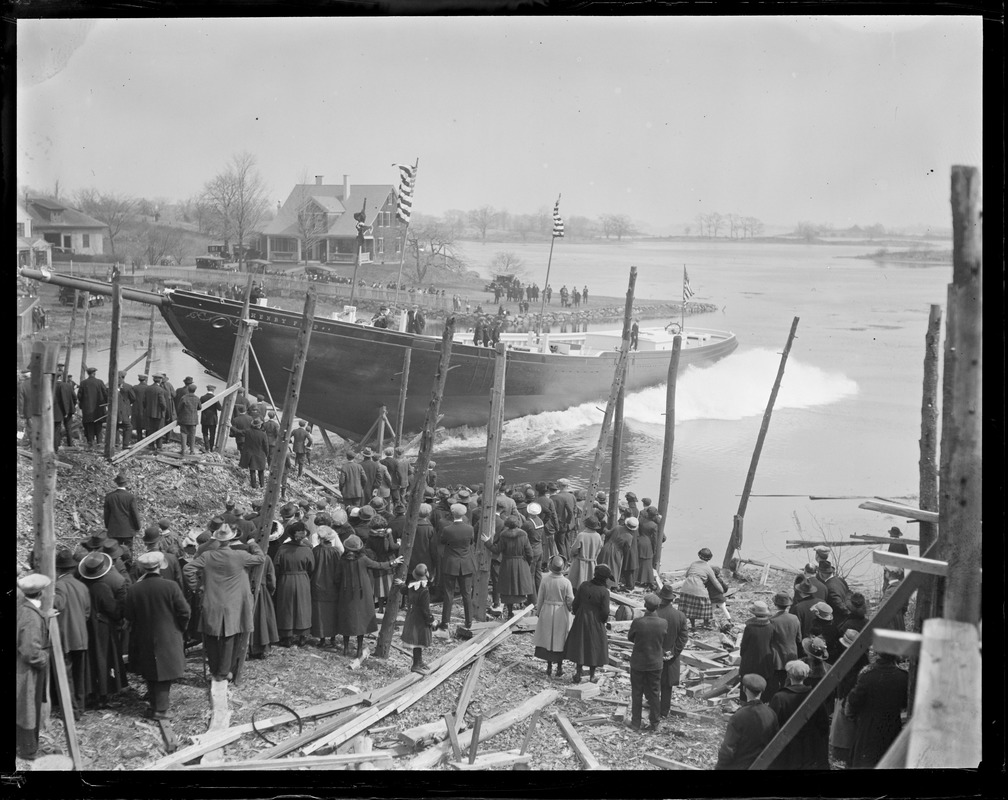 Launching of the fishing schooner Henry Ford - Digital Commonwealth