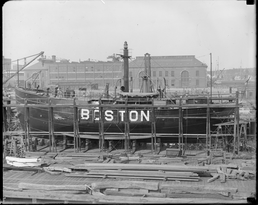Lightship Boston on Marine Railway - Digital Commonwealth