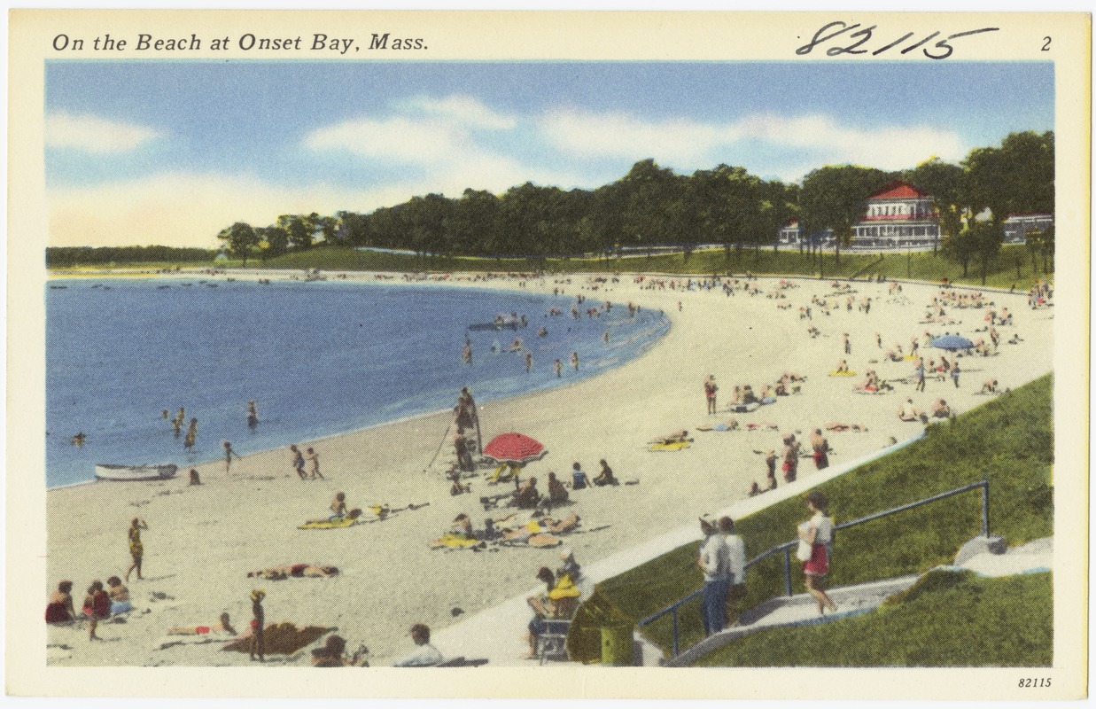 On the beach at Onset Bay, Mass. - Digital Commonwealth