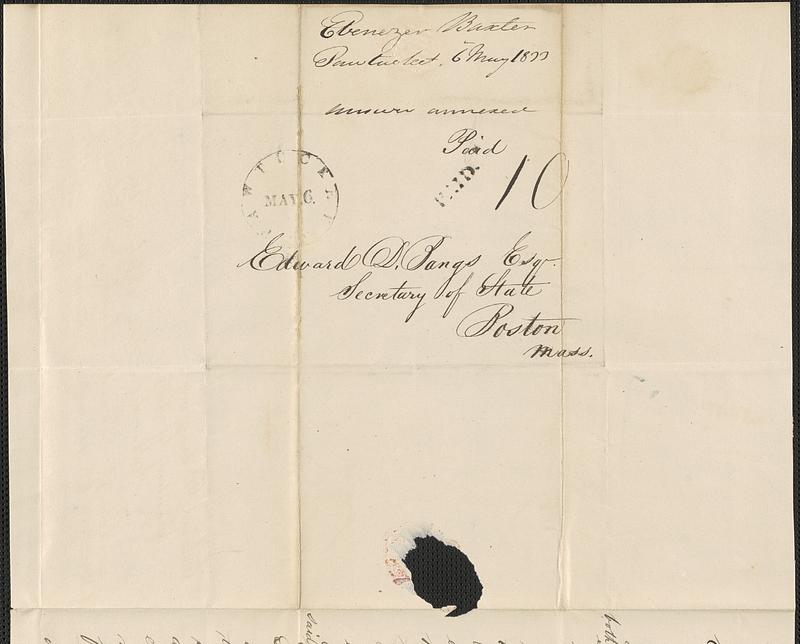 Ebenezer Baxter to Edward Bangs, 6 May 1833 - Digital Commonwealth